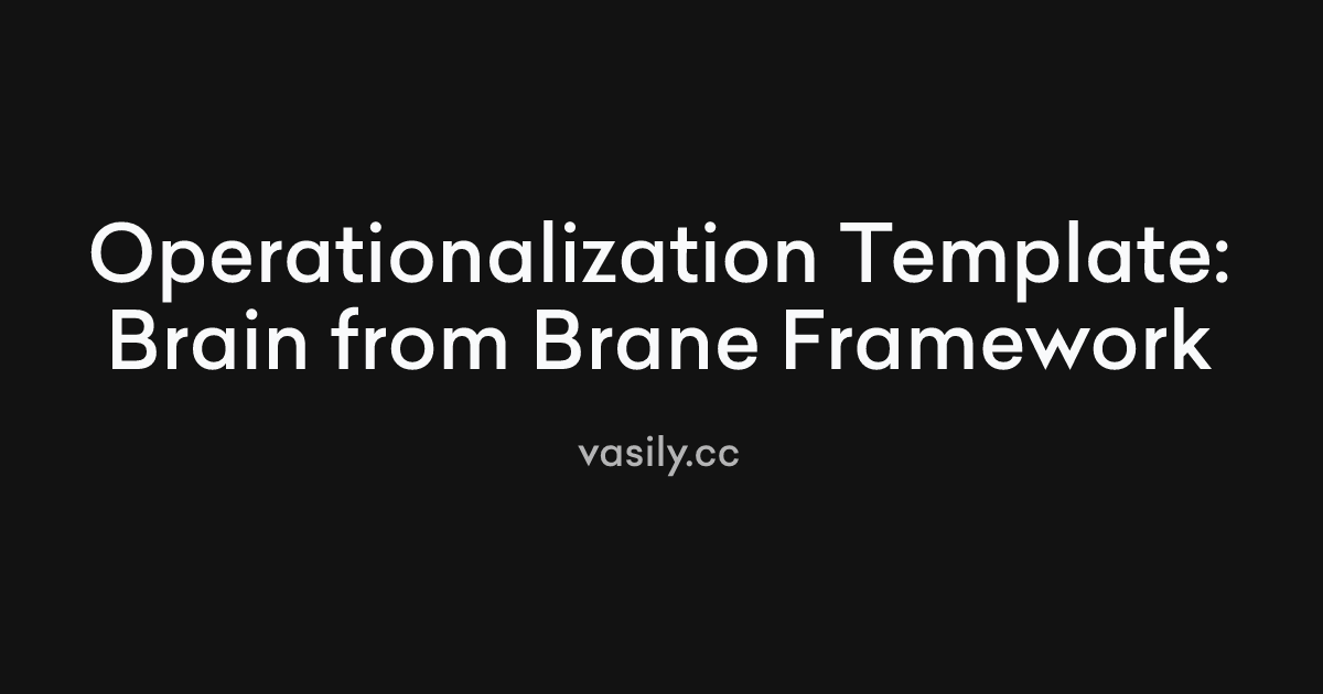Operationalization Template: Brain from Brane Framework